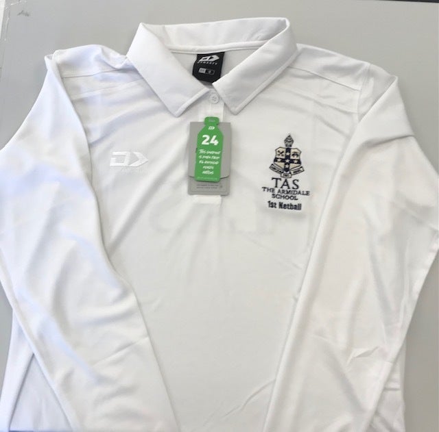 1ST NETBALL UMPIRE WHITE SHIRT VARIOUS SIZES | THE ARMIDALE SCHOOL